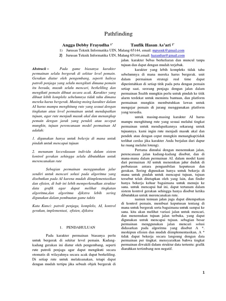 Pathfinding | PDF | Metode & Bahan Ajar | Komputer