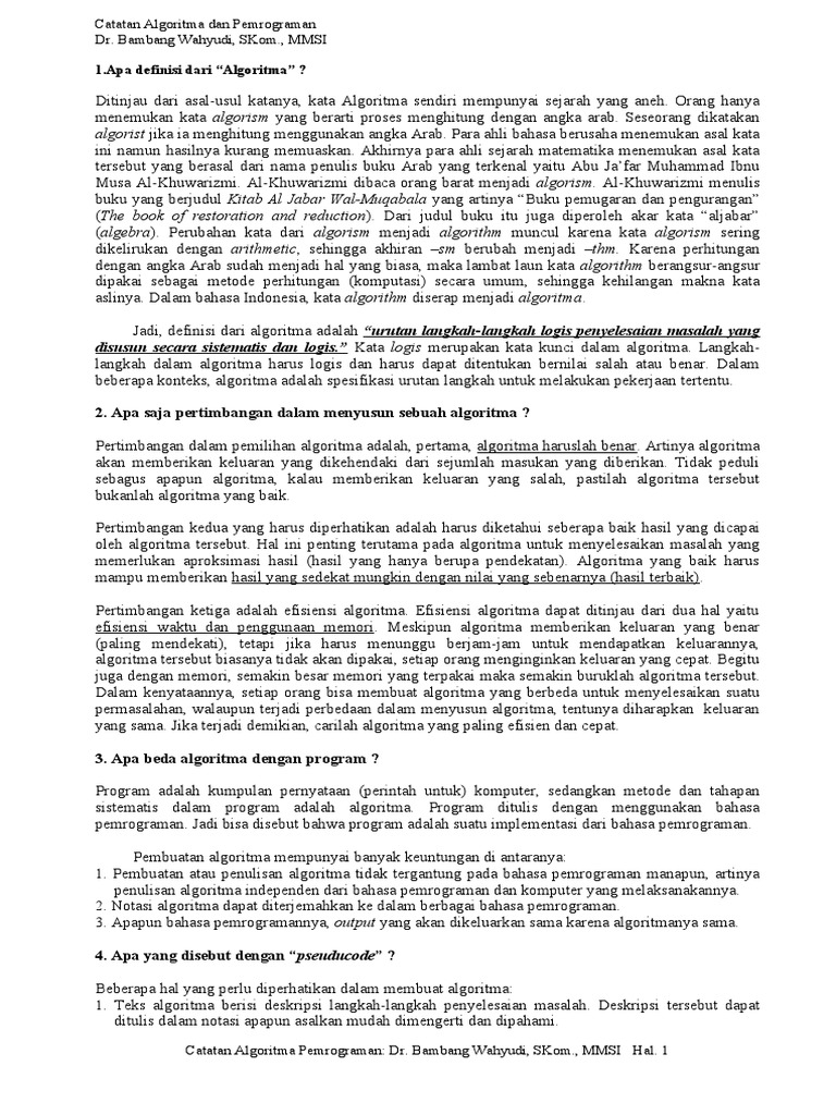 Catatan Algoritma Dan Pemrograman | PDF | Seni | Teknologi & Rekayasa Catatan Algoritma Dan Pemrograman | PDF | Seni | Teknologi & Rekayasa