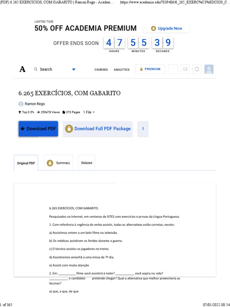 (PDF) 6.265 Exercícios, Com Gabarito Ramon Rego - Academia - Edu | PDF | Computing | Software ...