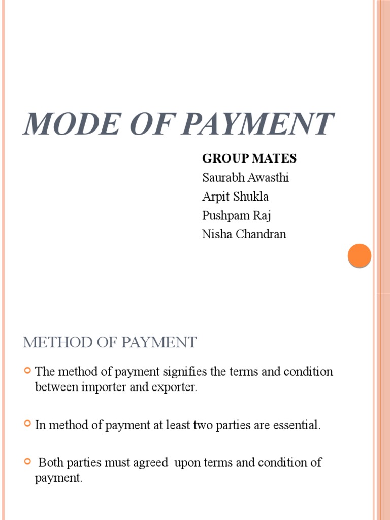 Mode of Payment
