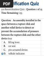 API-510 Recertification Quiz 2020 - Questions and Answers | PDF | Valve | Construction