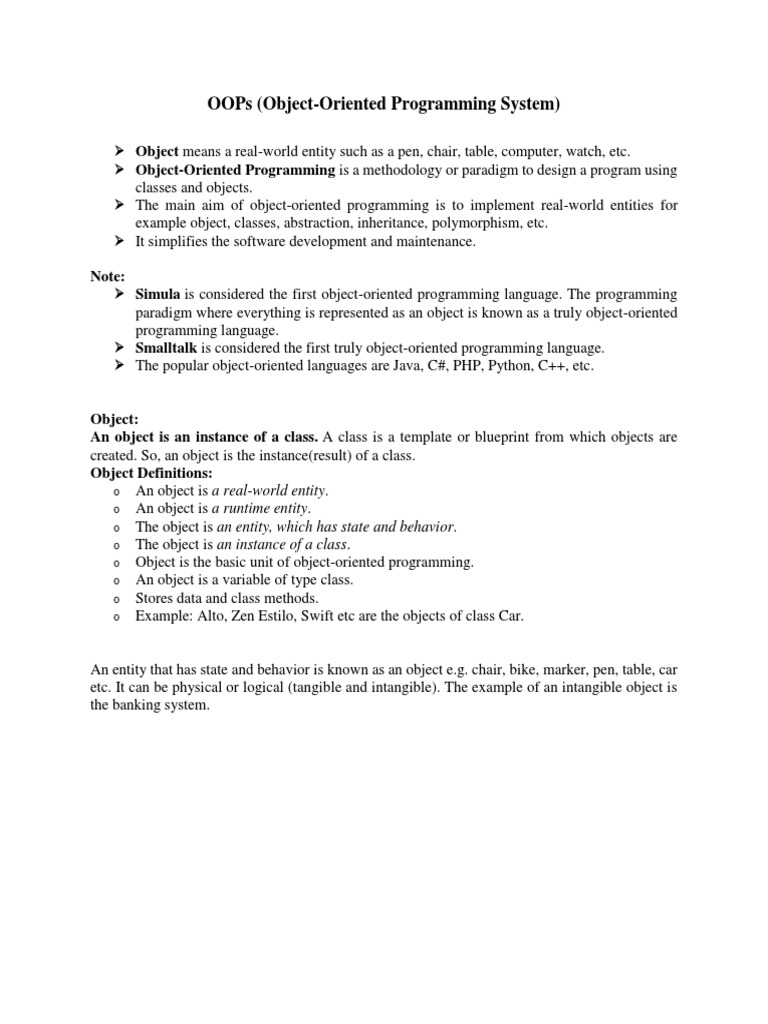 6 Method Class And Objects Pdf Object Oriented Programming Class 9421