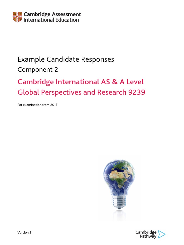 9239 AICE Global Component 2 Example Candidate Responses | PDF | Test ...