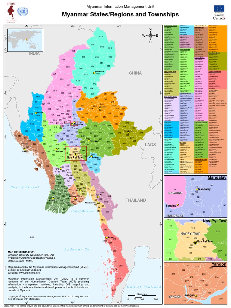 Myanmar States and Regions Overview | PDF | Geographic Data And ...