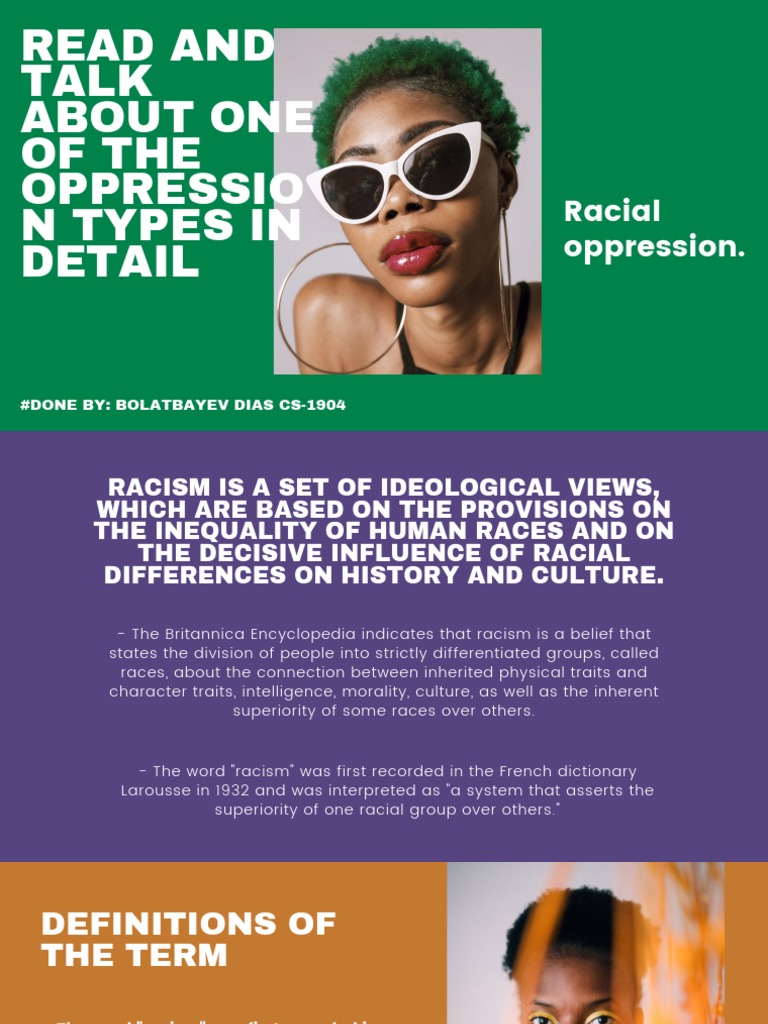 Oppression Types. Racial Oppression | PDF | Discrimination & Race ...