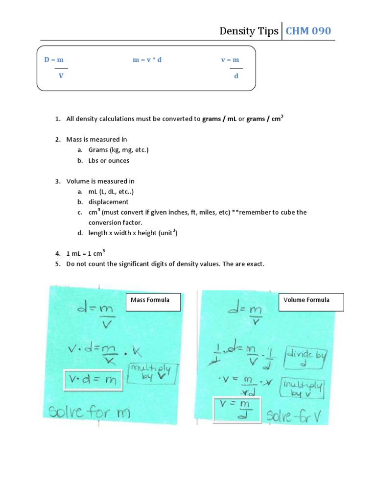 Essential Density Calculation Tips | PDF