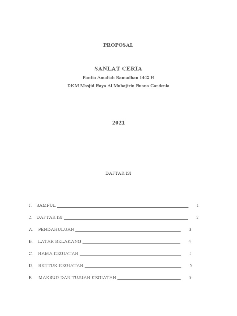 Proposal Sanlat | PDF