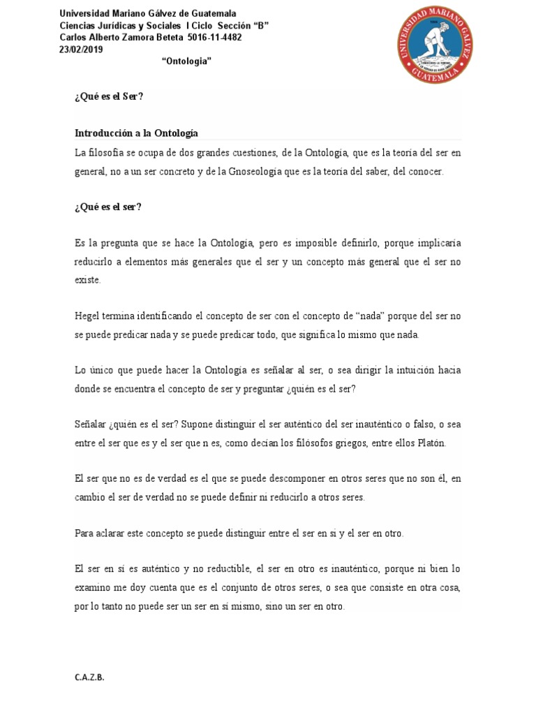 Qué Es El Ser | Descargar gratis PDF | Realismo filosófico | Ontología