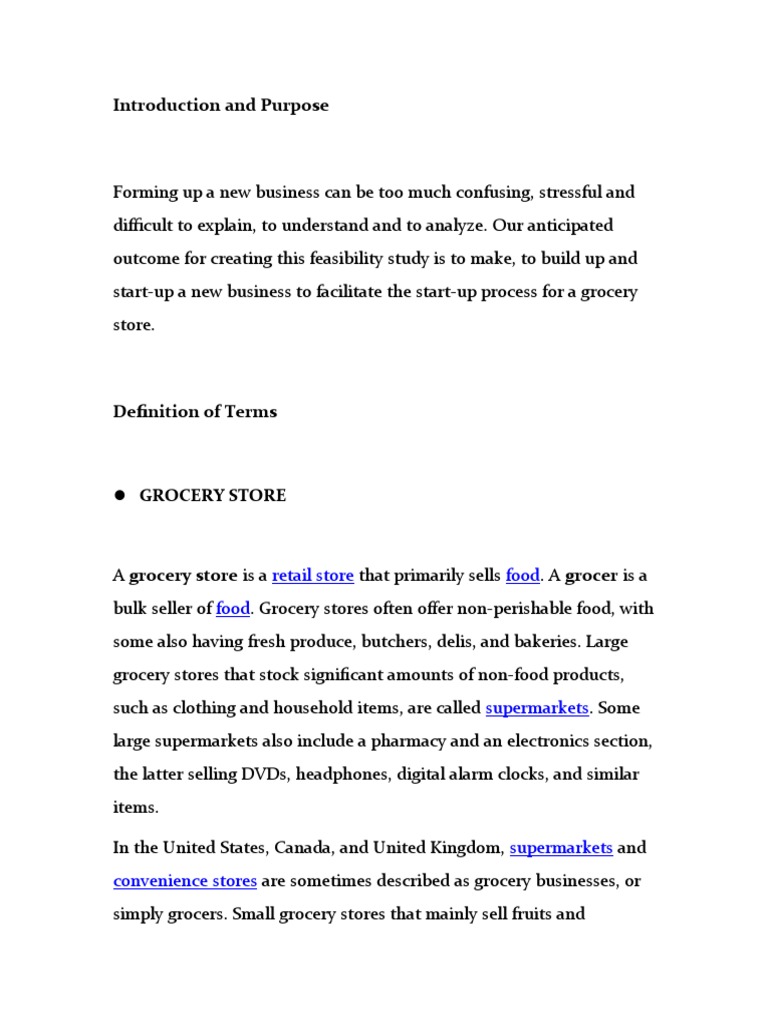 Introduction and Purpose: Retail Store Food Food | PDF | Grocery Store ...