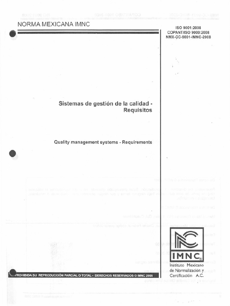 NMX CC 9001 Imnc 2008 | PDF