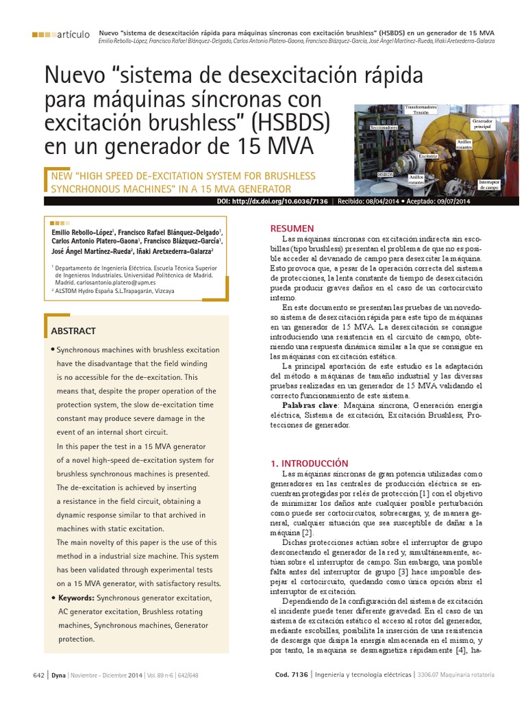 Excitación Brushless | PDF | Inductor | Generador eléctrico