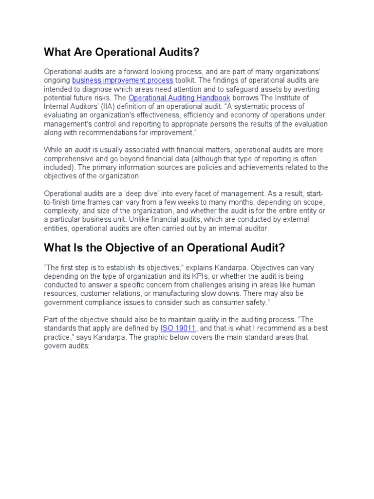 Developing Operational Review Programmes For Managerial and Audit Use | PDF | Audit | Internal ...