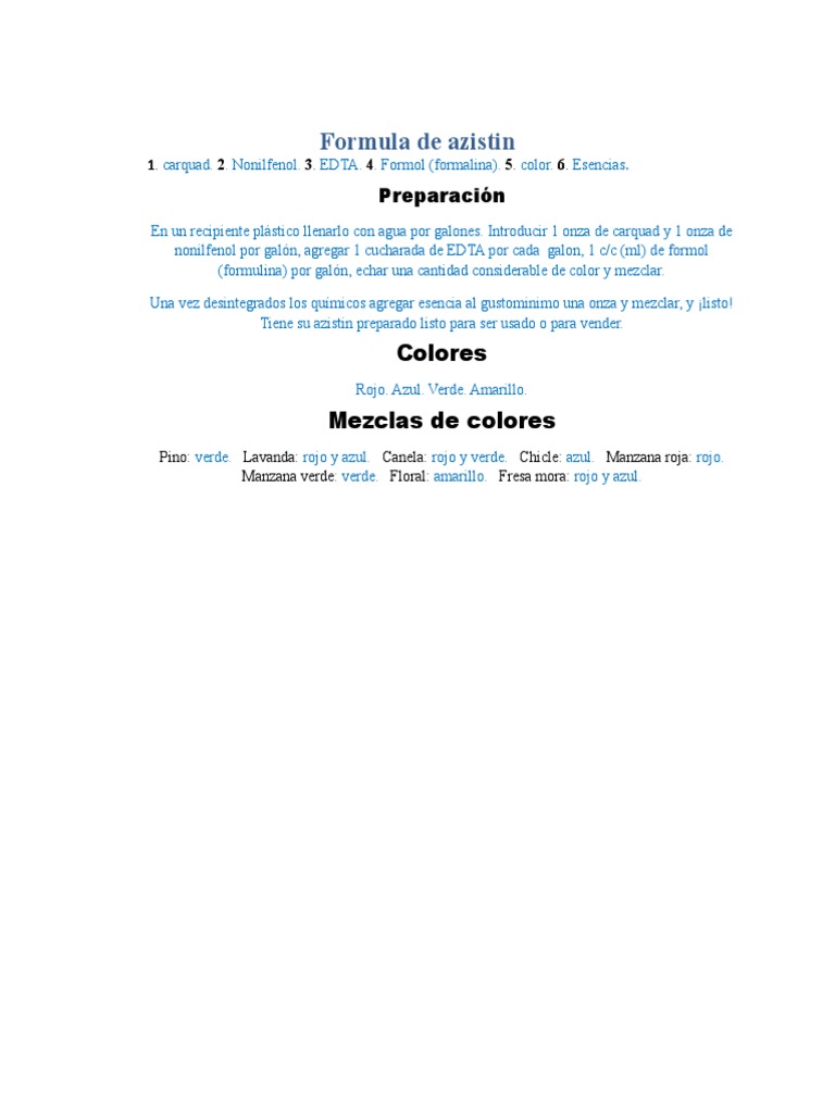 Formula de Azistin | PDF