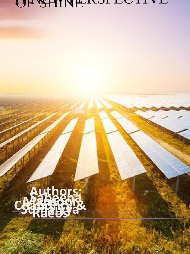 A New Perspective of Shine | PDF | Solar Power | Photovoltaics