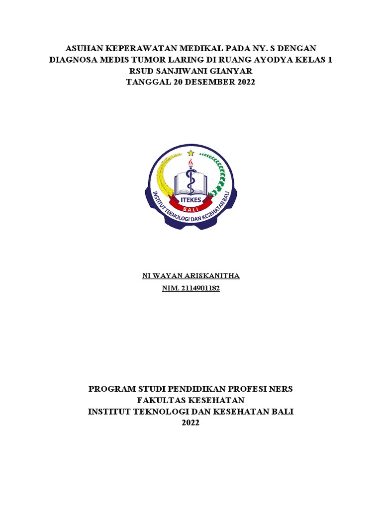 Asuhan Keperawatan Tumor Laring Ny. S | PDF