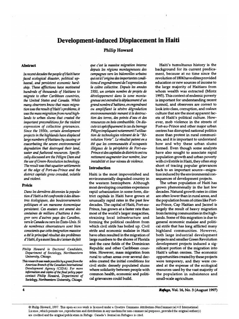 Development Induced Displacement | PDF | Haiti | Agriculture