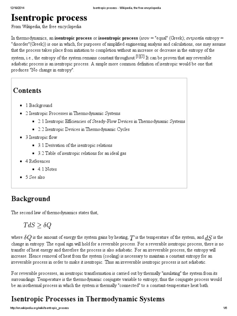 Isentropic Process | PDF | Entropy | Statistical Mechanics