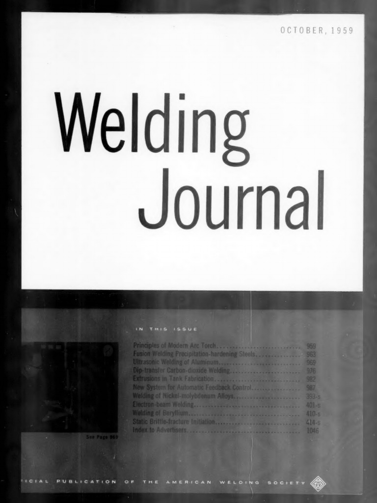 Welding Journal 1959 10 | PDF | Welding | Construction