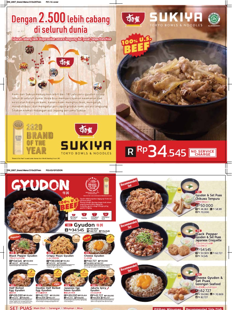Sukiya Grand Menu Overview | PDF