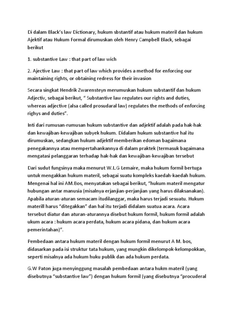 Materi PIH Substantif Dan Ajektif | PDF | Hukum