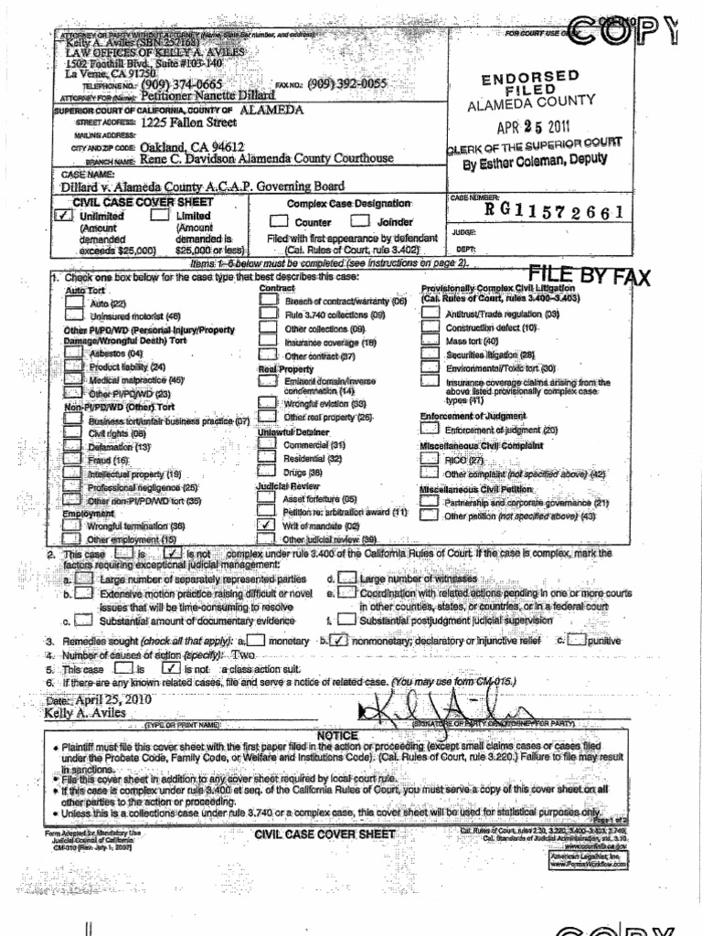 Petition For Writ of Mandate - FILED | PDF | Mandamus | Complaint