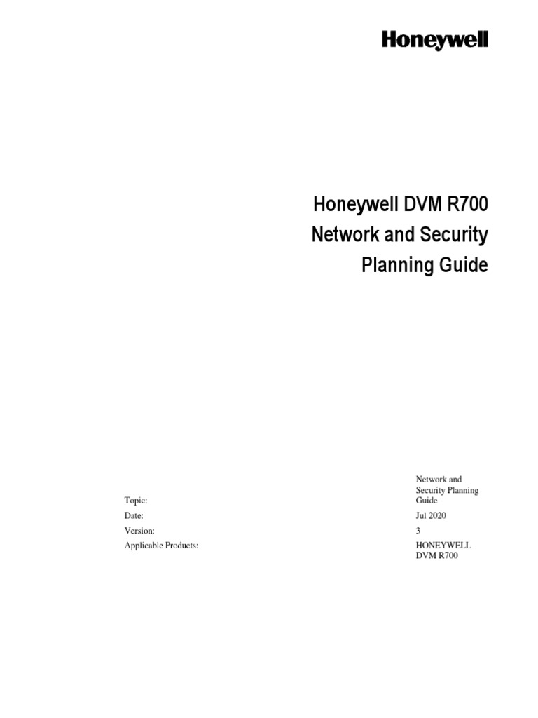 Honeywell DVM R700 Network and Security Planning Guide v3 | PDF ...