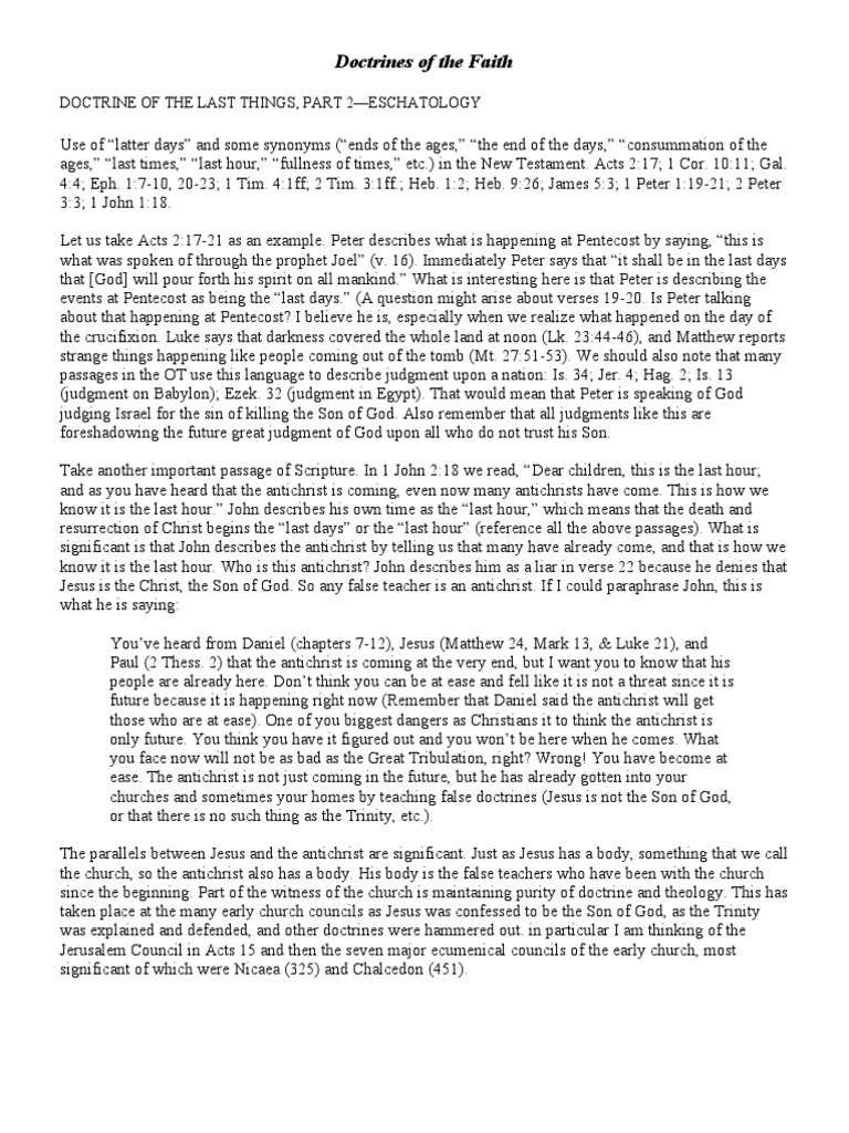 Already-Not Yet Chart | PDF | Antichrist | Second Coming