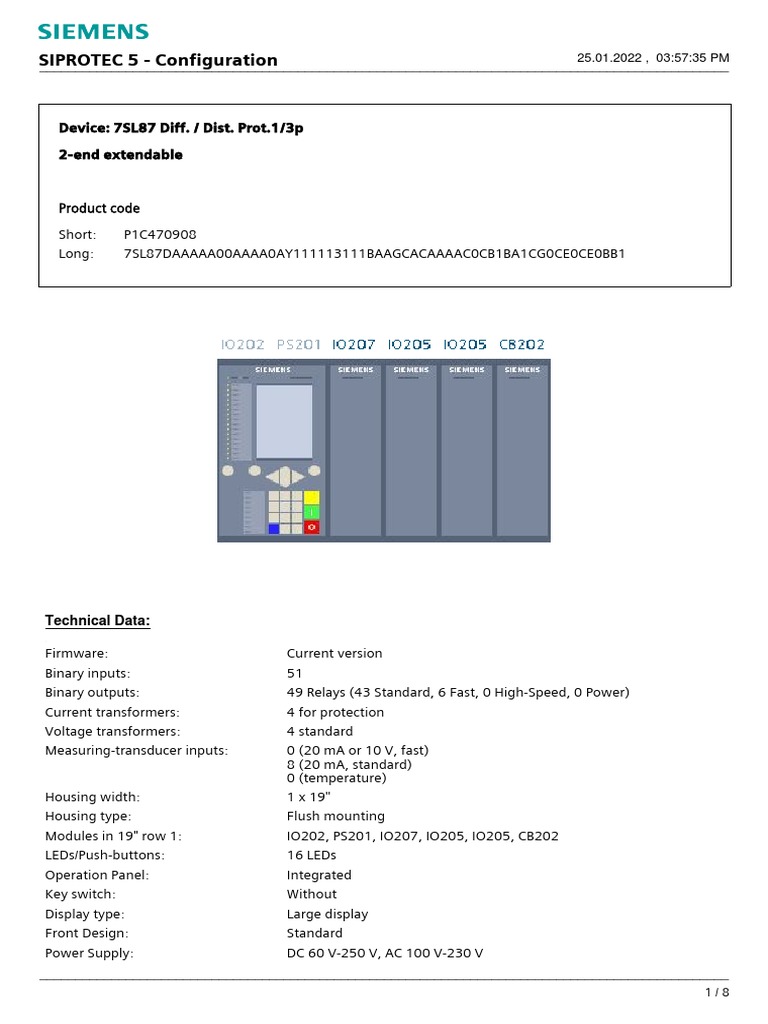 SIPROTEC 5 - Configuration: Technical Data | PDF | Networking Standards ...