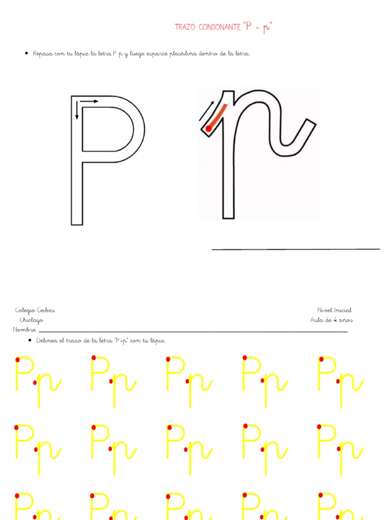 Trazo de La Letra PP | PDF