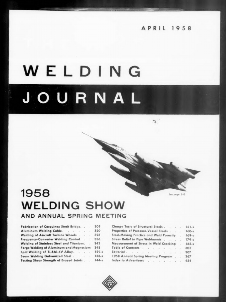 The Welding Journal 1958 4 | PDF | Construction | Welding