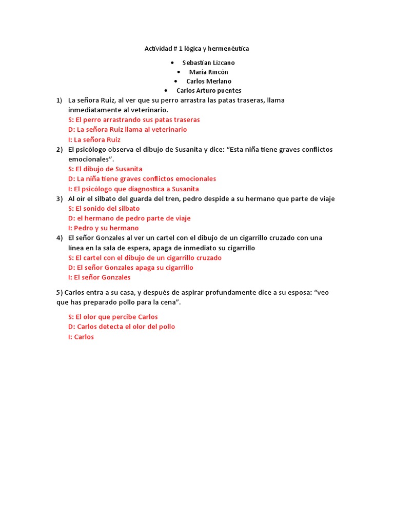 Taller 1 Hermenéutica | PDF