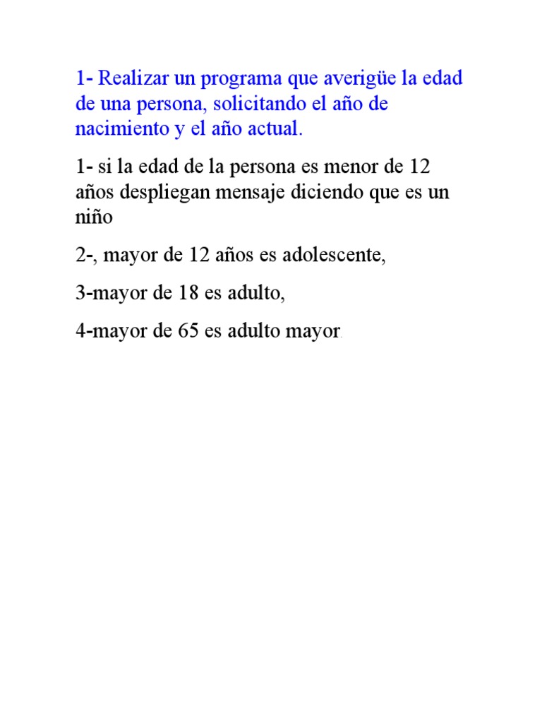Edad de Una Persona | PDF