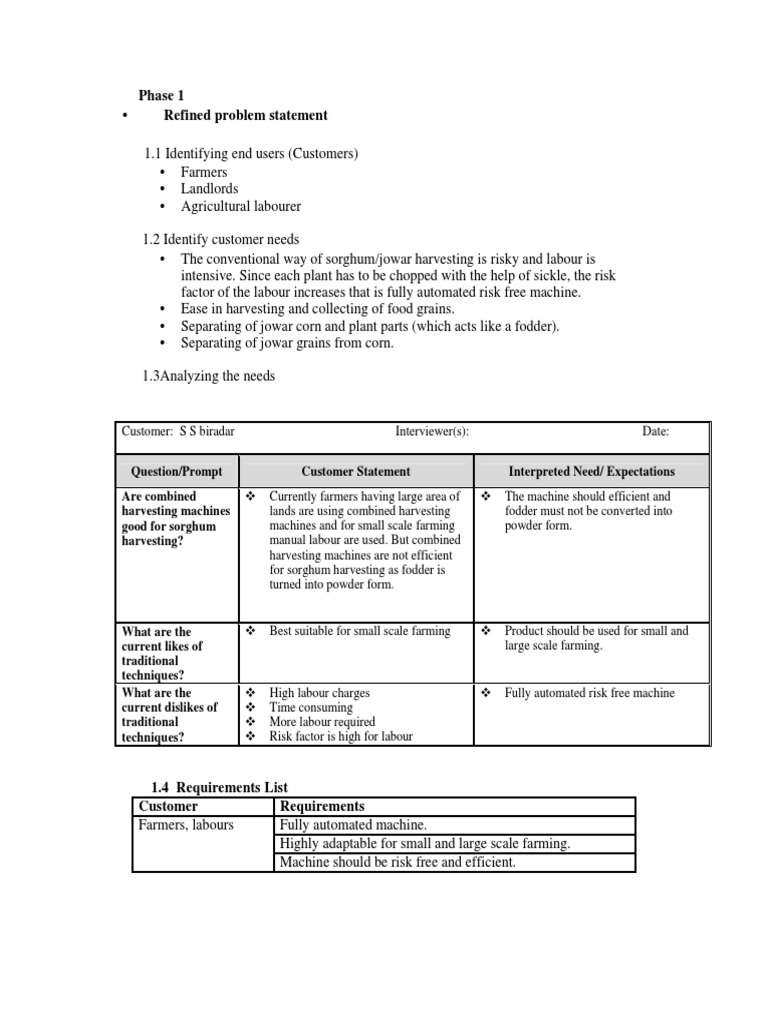 Phase 1 Refined Problem Statement | PDF | Agriculture | Maize