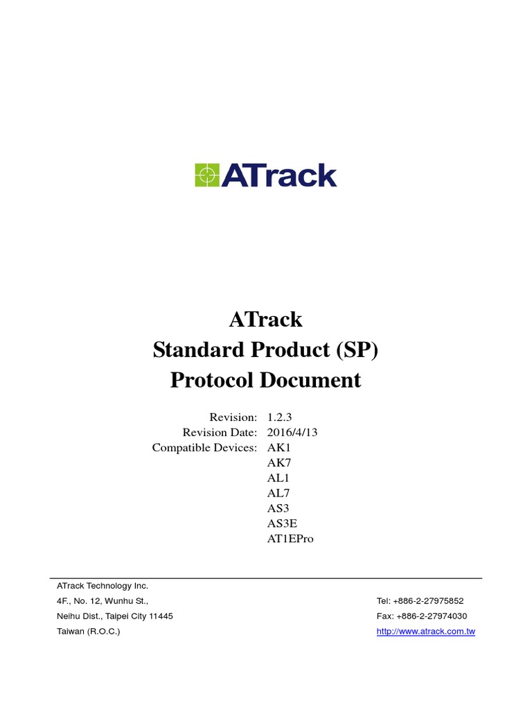 ATrack SP Protocol Document 1.2.3 | PDF | General Packet Radio Service | String (Computer Science)