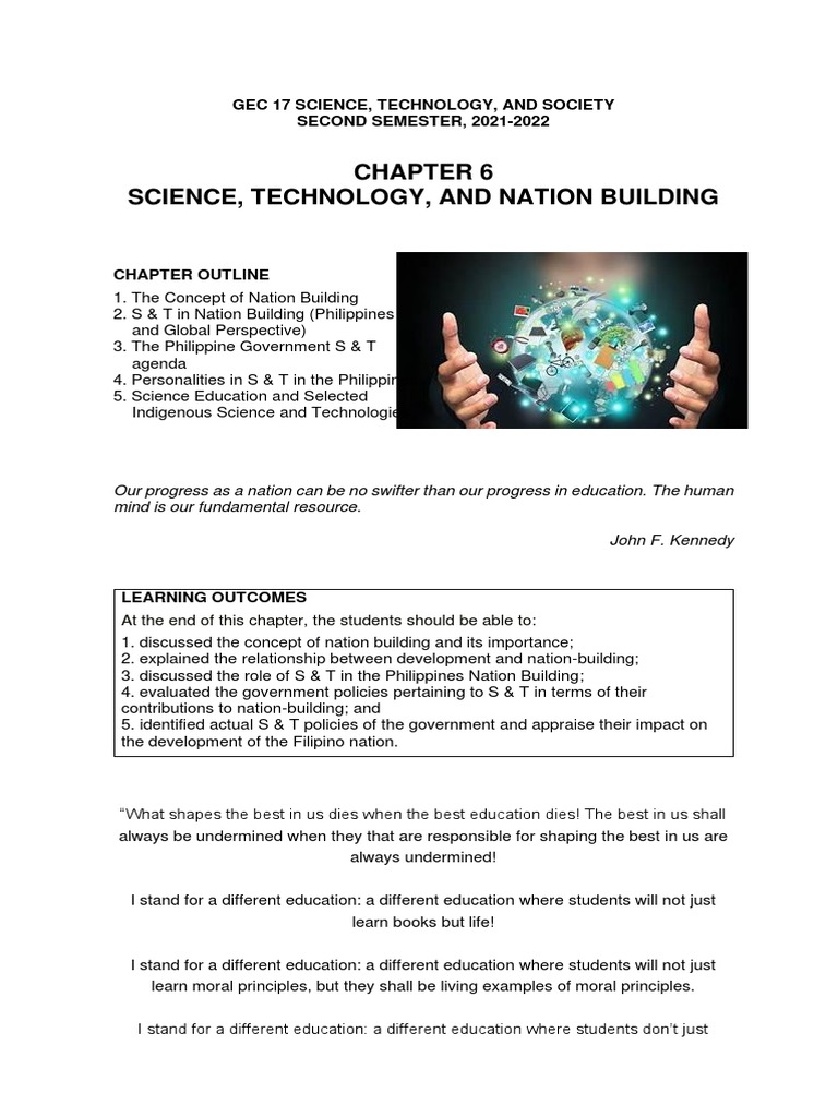STS CHAPTER 5 Nation Building | PDF | Science | Developing Country