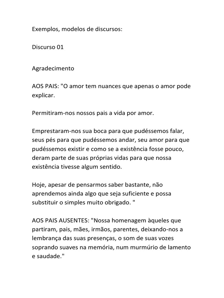 Modelos de Discurso | PDF | Tempo | Amor