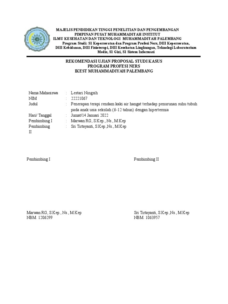 Lembar Proposal Studi Kasus | PDF