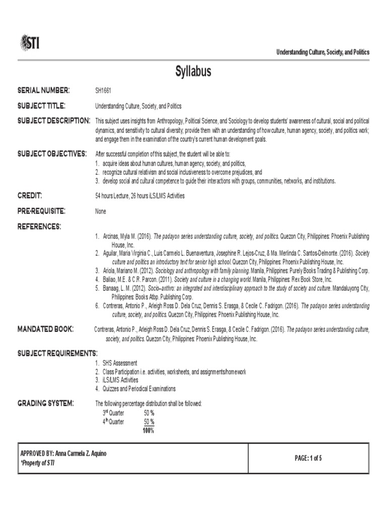 Syllabus: Serial Number: Subject Title: Subject Description | PDF ...
