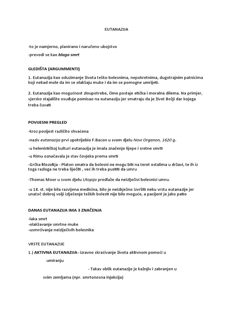 EUTANAZIJA | PDF