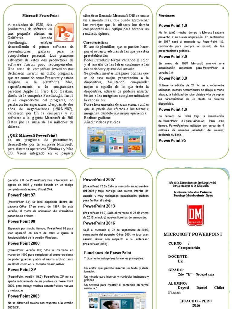 Triptico - Microsoft PowerPoint | PDF | Microsoft PowerPoint ...