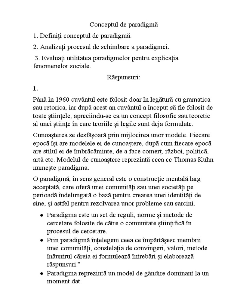 Evaluare La Paradigme | PDF