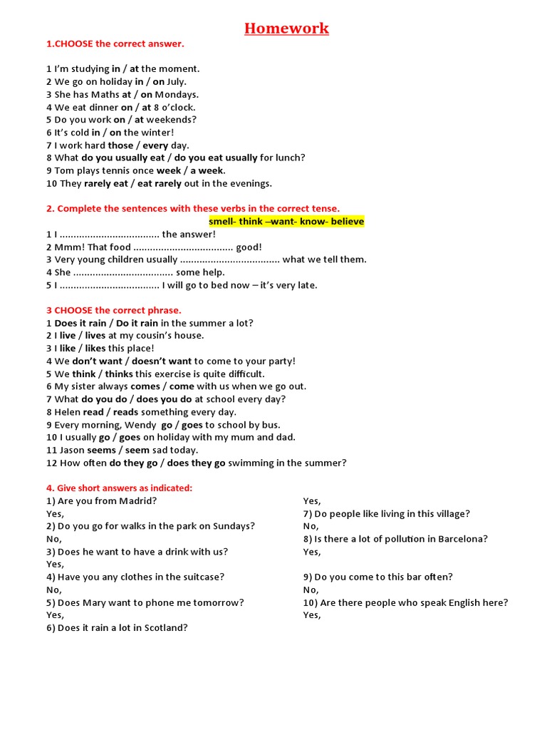 Homework: 1.CHOOSE The Correct Answer | PDF | Language Mechanics | Syntax