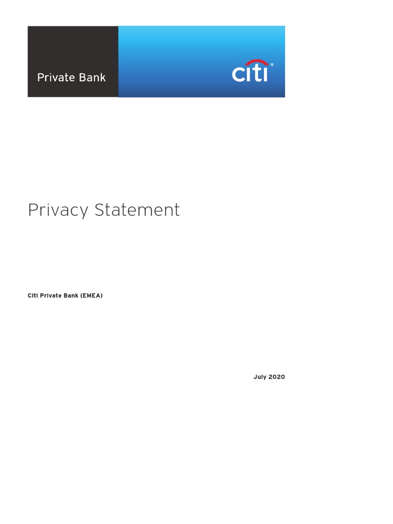 Citi Private Bank EMEA Privacy Statement | PDF | Citigroup ...