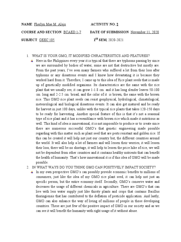 Bcaed 1-7 - Geec 105 - Alejo, Fherlyn Mae M. - Module 3 - Activity No.2 ...