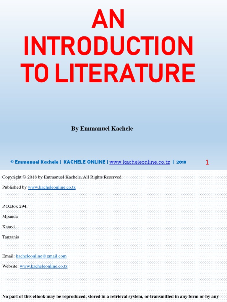 01 An Intro To Literature Book | PDF | Communication | Written ...
