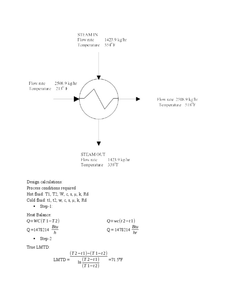 Pre Heater Design Calculations | PDF | Thermodynamics | Chemistry