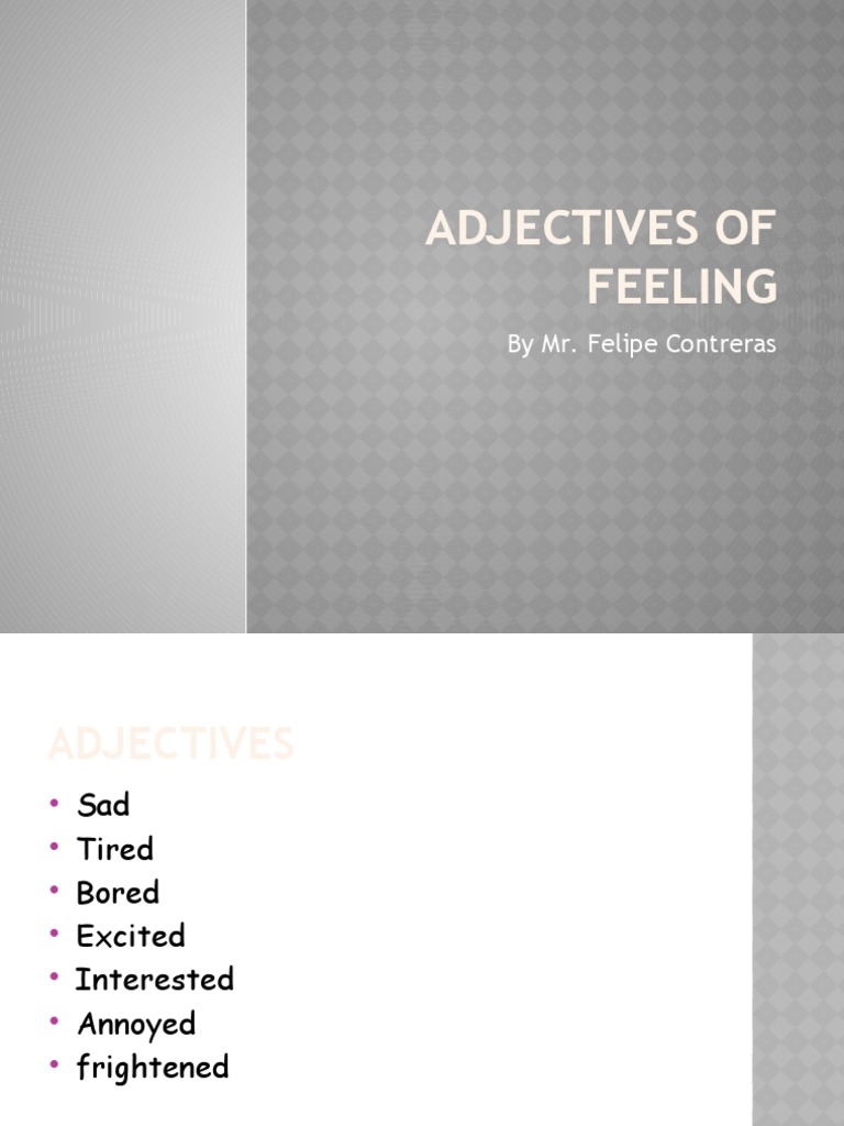 Adjectives of Feeling | PDF