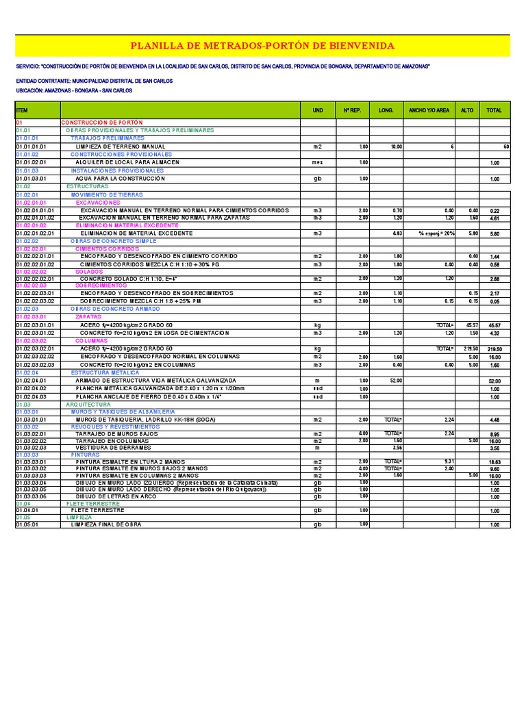 METRADOS | PDF | edificio | Ingeniería estructural