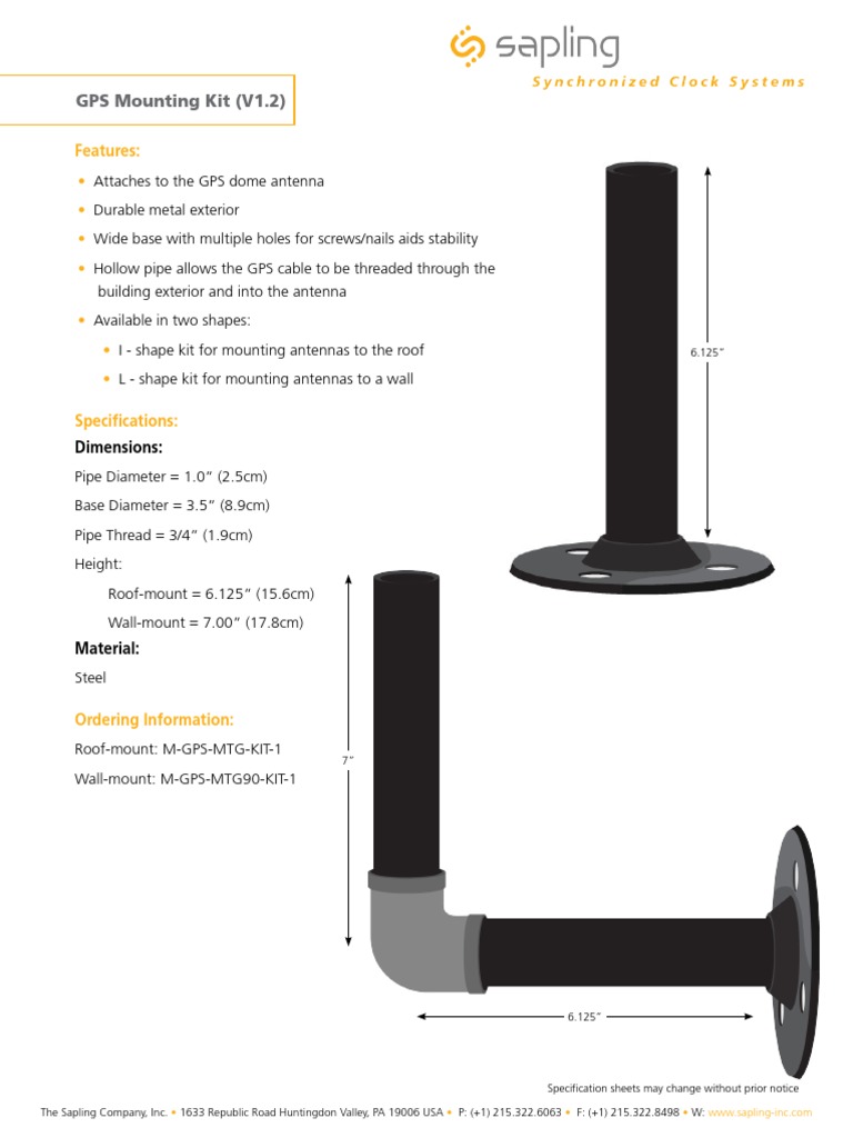 GPS Mounting Kit (V1.2) : Features | PDF