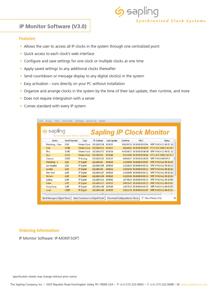 IP Monitor Software (V3.0) | PDF